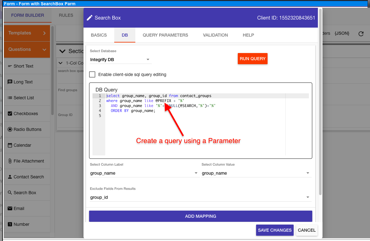 Create Form Questions – Integrify 7